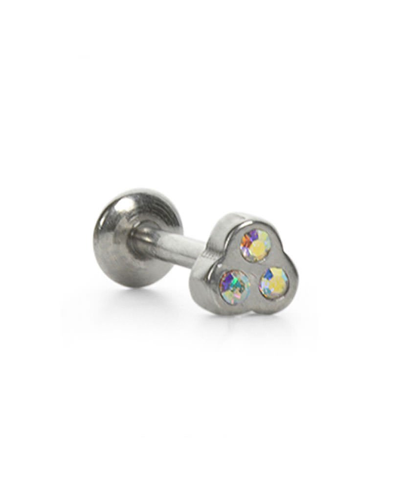 316L Surgical Steel Labret Style Nose Monroe Stud Purple 3 Stone 18G