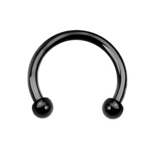 Black-Tone 316L Surgical Steel Curved Barbell CBB Horseshoe Nose Ring Hoop 1/4" 16G