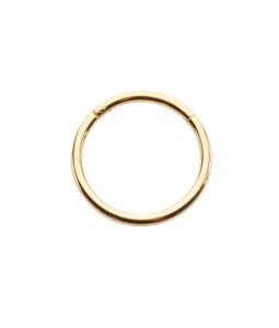 gold-tone 316l surgical steel hinged segment septum helix daith ear cartilage nose ring hoop 3/8" 9.5mm 18g