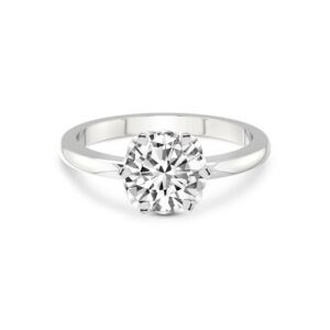 FRIENDLY DIAMONDS Lab Grown Diamond Engagement Ring For Women IGI Certified Round Shape 1 Carat | 14K Or 18K White, Yellow Or Rose Gold Rosé Malissa Solitaire Diamond Ring | FG-VS1-VS2 Quality