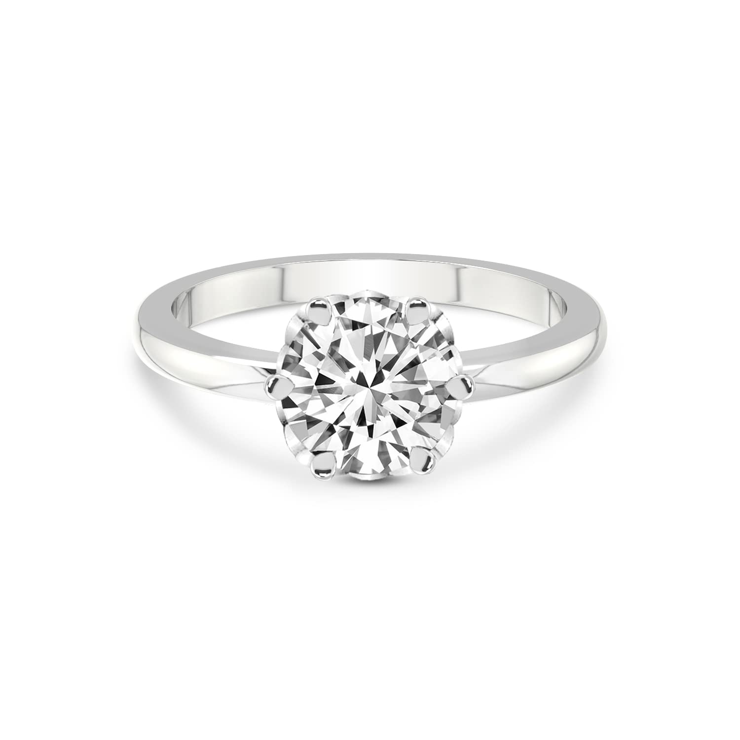 FRIENDLY DIAMONDS Lab Grown Diamond Engagement Ring For Women IGI Certified Round Shape 1 Carat | 14K Or 18K White, Yellow Or Rose Gold Rosé Malissa Solitaire Diamond Ring | FG-VS1-VS2 Quality