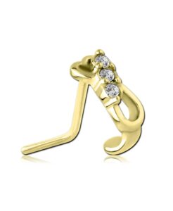 gold-tone 316l surgical steel l shape nose stud ring heart infinity nose hugger 20g