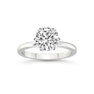 friendly diamonds lab grown diamond engagement ring for women igi certified round shape 1 carat | 14k or 18k white, yellow or rose gold rosé malissa solitaire diamond ring | fg-vs1-vs2 quality