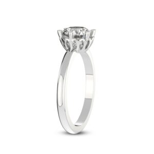 FRIENDLY DIAMONDS Lab Grown Diamond Engagement Ring For Women IGI Certified Round Shape 1 Carat | 14K Or 18K White, Yellow Or Rose Gold Rosé Malissa Solitaire Diamond Ring | FG-VS1-VS2 Quality