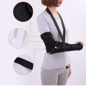 HSManLian Elbow Immobilizer Forearm Elbow Fixation Belt Brace for fixation after humerus injury Fracture Stabilizer Injuries Elbow Black S