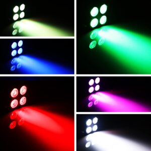 Stage Par Lights, AQOOL RGBW LED Par Can Light,Super Bright DJ Wash Light with Remote & DMX Control,Sound Activated Uplights for Event Wedding Birthday Church Christmas Party Dance Show