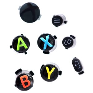 deal4go 8-pack plastic abxy button view menu share keys set replacement for xbox series s & xbox series x controller (black) (xssx-8pb)