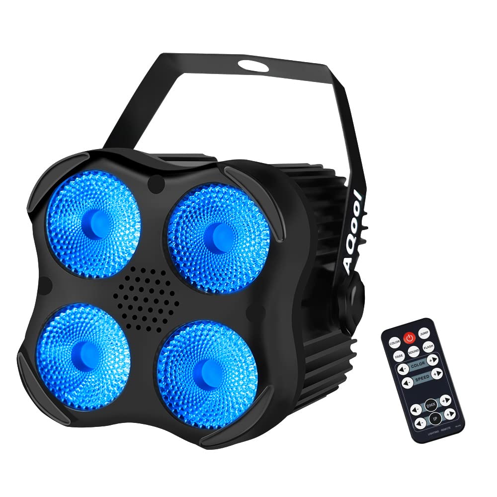 Stage Par Lights, AQOOL RGBW LED Par Can Light,Super Bright DJ Wash Light with Remote & DMX Control,Sound Activated Uplights for Event Wedding Birthday Church Christmas Party Dance Show