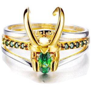 wfsjred loki ring superhero helmet ring, for unisex jewelry marvel gifts halloween cosplay costume jewelry gifts (11)