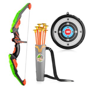 bow and arrow for kids, kids archery set with light-up led includes 10 suction cup arrows, target & quiver, indoor & outdoor kids archery boys toys gifts for 3 4 5 6 7 8-12 years old boys girls