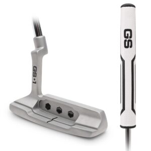 gosports gs1 tour golf putter – 34” right-handed blade putter with milled face, choose oversized fat grip or traditional grip, silver