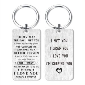 moqiyxl father's day gifts for men, i love you keychain for husband boyfriend, anniversary keychain gifts for him