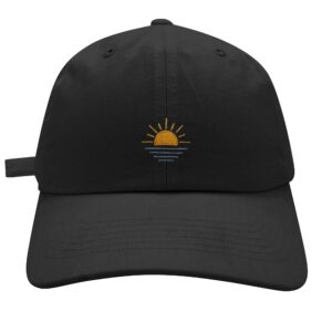 jpak sun baseball cap embroidered cotton dad hat - sunset sunrise black