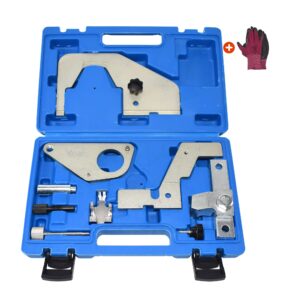 yuesstloo engine camshaft timing locking tool kit, compatible with jaguar land rover evoque 2.0t ford focus 2.0 ecoboost ti-vct mondeo focus, replace 303-1504 303-1595, with carrying case & gloves