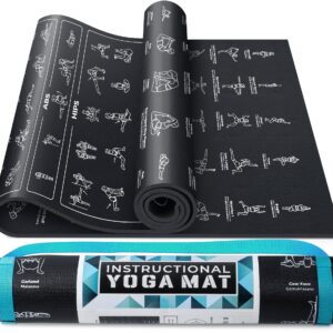 2x Instructional Yoga Mats with Carrying Strap