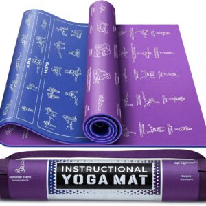 2x Instructional Yoga Mats with Carrying Strap