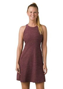 prana women's kimble dress, flannel heather, large