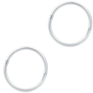 925 sterling silver seamless sleeper hoop earrings small thin handcrafted 8mm 10mm 12mm 14mm for women men