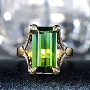 SCHZBSP 18K gold-plated luxury group inlaid emerald green gemstone ring fashion eagle claw micro inlaid CZ diamond ring exquisite jewelry hand jewelry ladies ring size 6-10 (8)