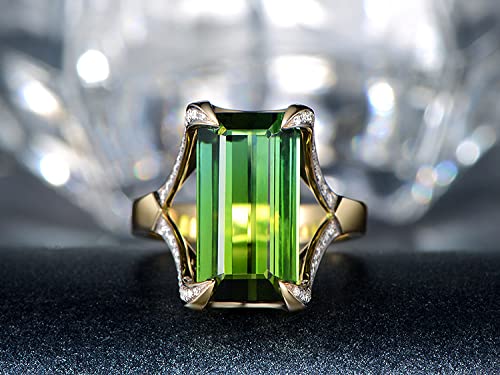 SCHZBSP 18K gold-plated luxury group inlaid emerald green gemstone ring fashion eagle claw micro inlaid CZ diamond ring exquisite jewelry hand jewelry ladies ring size 6-10 (8)