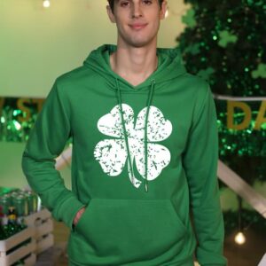 Arvilhill St Patrick's Day Sweatshirt Men's Green Shamrock Irish Printed Hoodie CLOVER XL