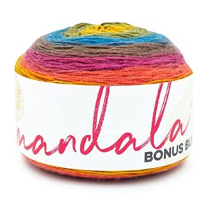 lion brand yarn mandala bonus bundle yarn, yarn for knitting, crocheting, and crafting, 1 cake, chimera