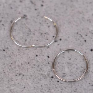 925 Sterling Silver Seamless Sleeper Hoop Earrings Small Thin Handcrafted 8mm 10mm 12mm 14mm For Women Men