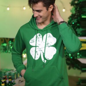 Arvilhill St Patrick's Day Sweatshirt Men's Green Shamrock Irish Printed Hoodie CLOVER XL