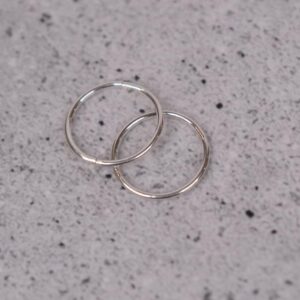 925 Sterling Silver Seamless Sleeper Hoop Earrings Small Thin Handcrafted 8mm 10mm 12mm 14mm For Women Men