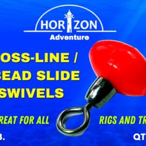 Cross Line Swivels & T Bead Swivel 3 Way Swivels Pulley Slide Rig Rolling Swivels Fishing Hooks Connector Fishing Terminal Tackle for Salt Water and Fresh Water