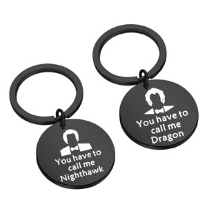 faadbk step brothe inspired gift best friends keychain you have to call me nighthawk/dragon (nighthawk/dragon black)