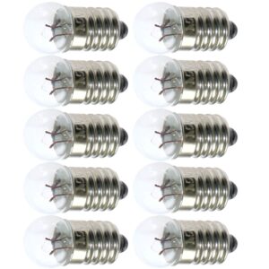 meetoot 10pcs e10 mini light bulbs 1.5v 0.3a physical electrical experiment screw base indicator light incandescent bulb old-fashioned flashlight lamp