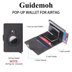 Guidemoh AirTag Wallet for Men,Slim RFID Mens Wallets With Money Clip Blocking Credit Card Holder for Men with Gift Box