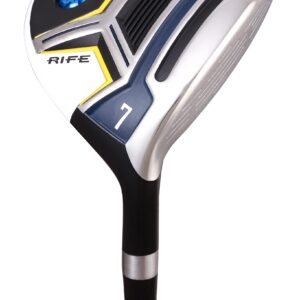 Rife Golf Men's 812s Offset 7 Wood Club, Right Handed Regular Flex with Men's Size Black Pro Velvet Grips