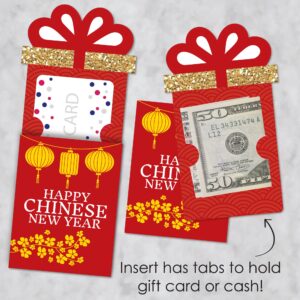 Big Dot of Happiness Chinese New Year - Lunar New Year Money and Gift Card Sleeves - Nifty Gifty Card Holders - Set of 8