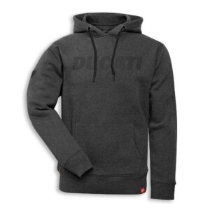 ducati logo graphic pullover hooded sweatshirt (m, anthracite)