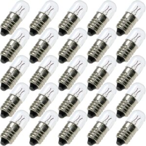 meetoot 25pcs e10 mini light bulbs 6.3v 0.15a physical electrical experiment screw base indicator light incandescent bulb old-fashioned flashlight lamp