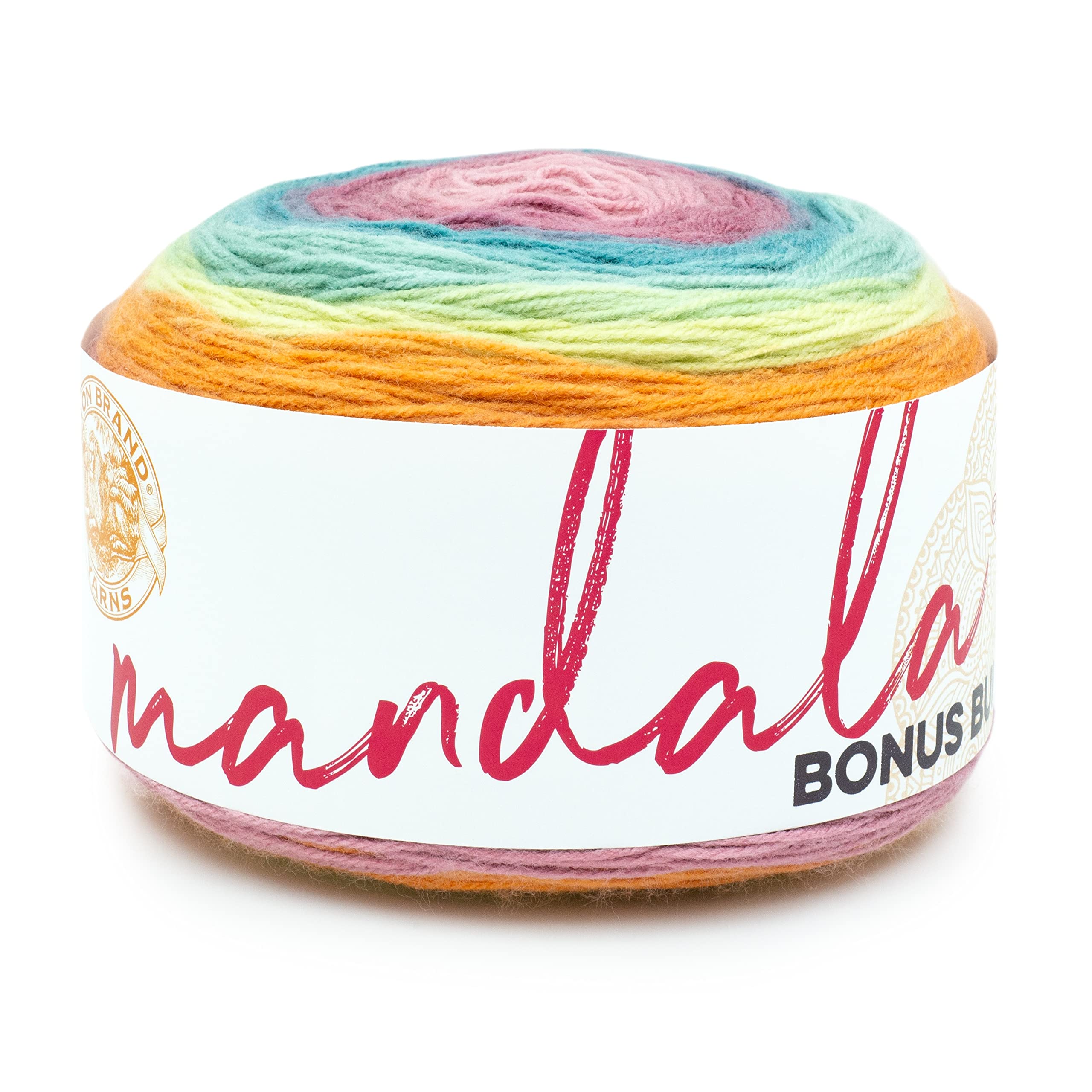 Lion Brand Yarn Mandala Bonus Bundle Yarn, Yarn for Knitting, Crocheting, and Crafting, 1 Cake, Sasquatch