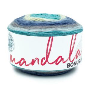 lion brand yarn mandala bonus bundle yarn, yarn for knitting, crocheting, and crafting, 1 cake, babar