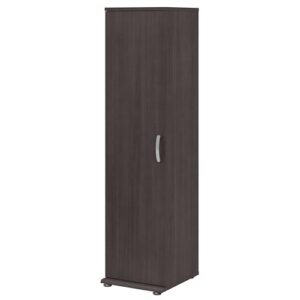 Bush Business Furniture Universal Narrow Clothing Storage Cabinet with Door and Shelves, Storm Gray