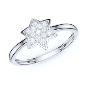 prstani real 10k white gold five-pointed star top full of simulated diamonds engagement ring promise ring (6)