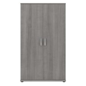 Bush Business Furniture Universal Tall Linen Cabinet with Doors and Shelves, Platinum Gray