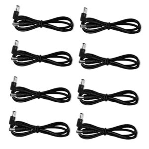 godtone guitar effect pedal power supply dc cable 5.5 x 2.1mm power lead/cord(24 inch, 8 pack), male to male connector plug wire adapter