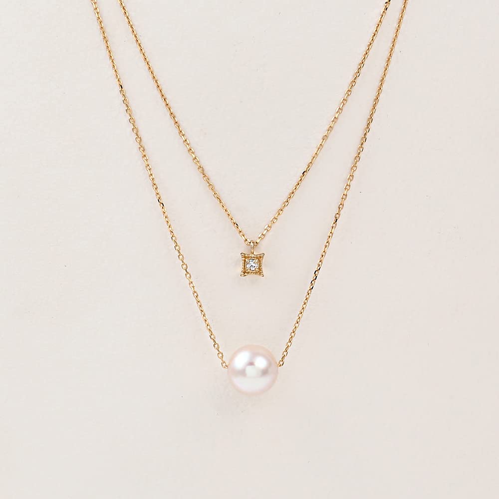 Japanese 7.0mm Akoya Cultured Pearl Pendant Necklace for Women with 18K Yellow Gold | Classy Design Excellent Gift | Pearl Necklace