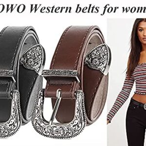 UTOWO Western-Belts-for-Women Cowgirl, Cowboy-Leather-Waist-Belts for Women Jeans Pants Dresses