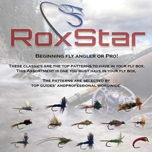 RoxStar Fly Shop Trophy Trout 24pk | Top Wet & Dry Flies for Trout. | Trout Flies Proven Nationwide to Catch Fish! | Tied in-House Never Outsourced! Fathers Day Gift Fly Fishing Gift