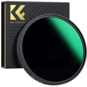 k&f concept 77mm variable nd lens filter nd32-nd512 (5-9 stops) adjustable neutral density lens filter with 28 multi-layer coatings for camera lens (nano-x series)