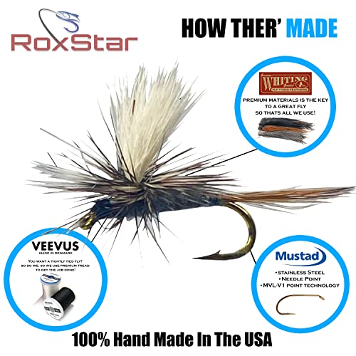 RoxStar Fly Shop Trophy Trout 24pk | Top Wet & Dry Flies for Trout. | Trout Flies Proven Nationwide to Catch Fish! | Tied in-House Never Outsourced! Fathers Day Gift Fly Fishing Gift