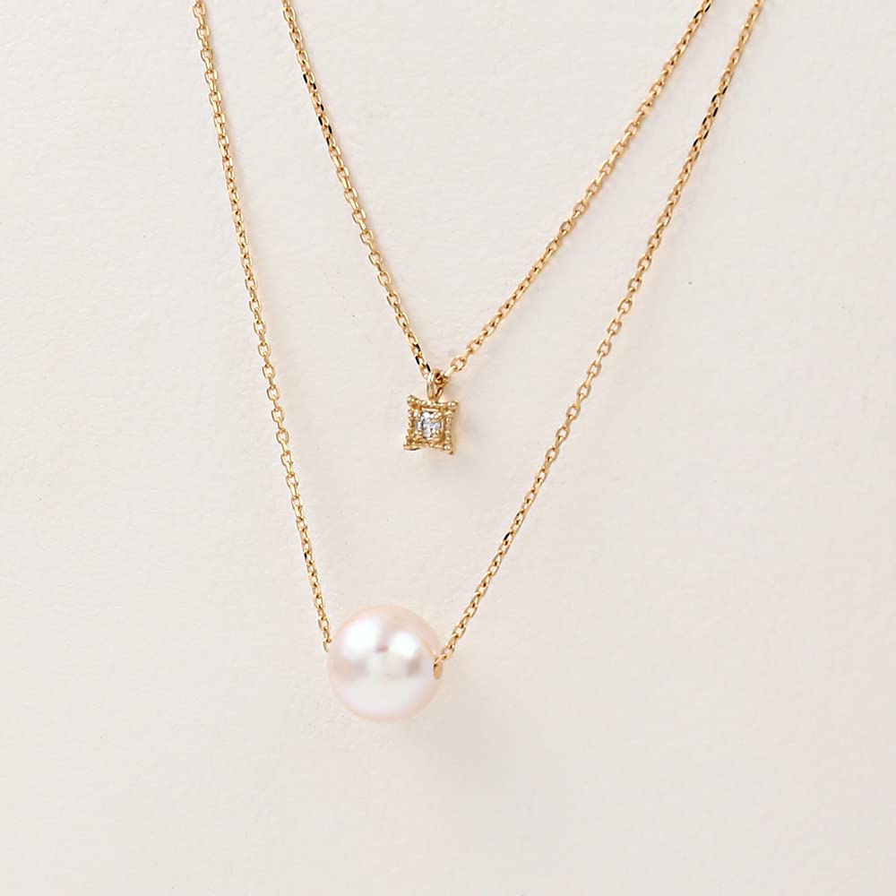 Japanese 7.0mm Akoya Cultured Pearl Pendant Necklace for Women with 18K Yellow Gold | Classy Design Excellent Gift | Pearl Necklace