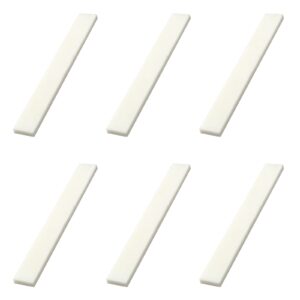 MAXCHEER 6 String Acoustic Guitar Bone Bridge Saddle and Nut Made of Real Bone (6Pcs Saddle)